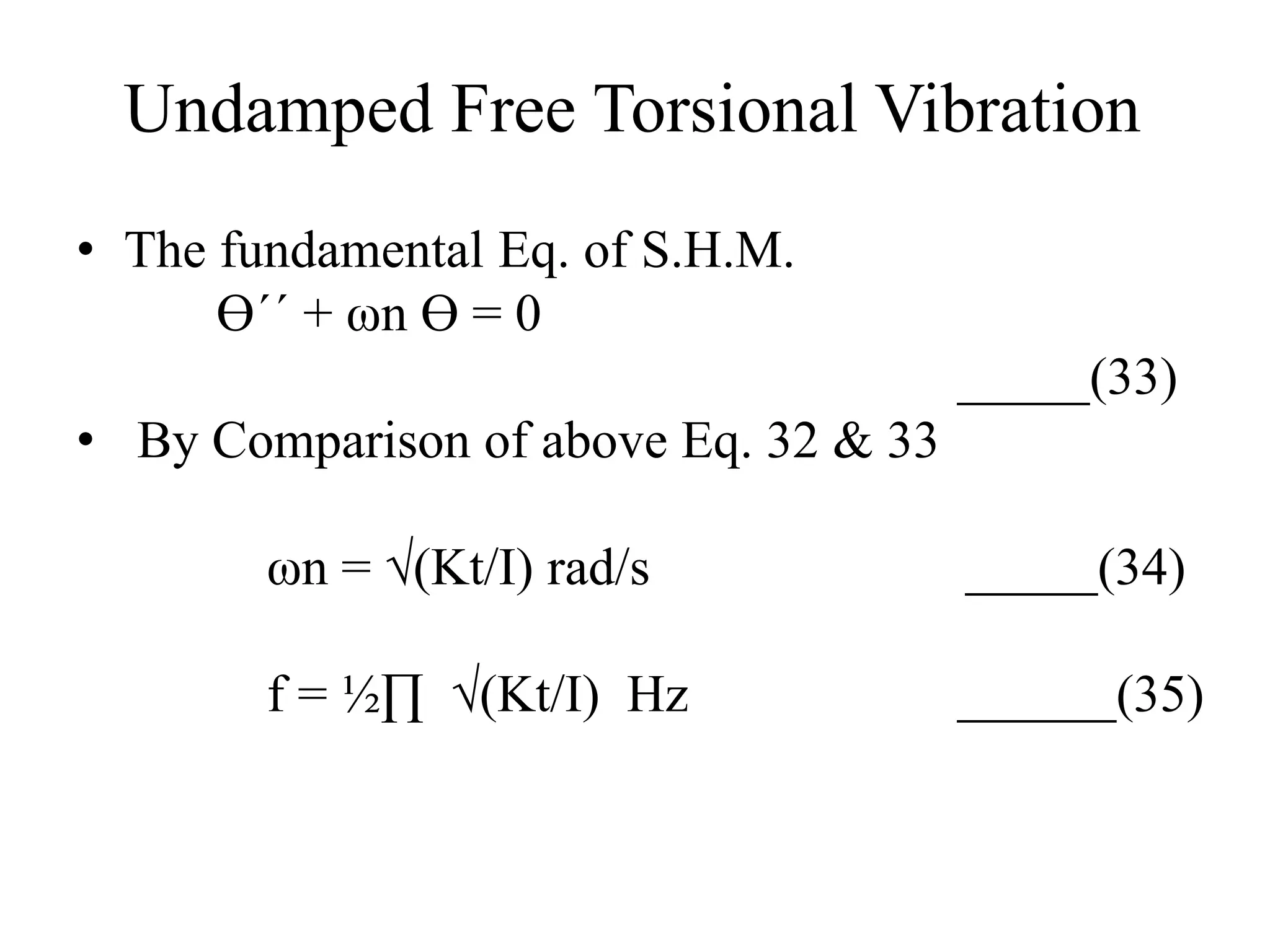Undamped Free Vibration | PPTX