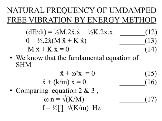 Undamped Free Vibration | PPTX | Physics | Science