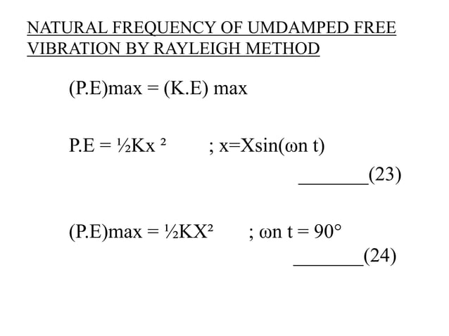 Undamped Free Vibration | PPTX | Physics | Science