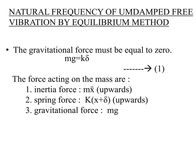 Undamped Free Vibration | PPTX | Physics | Science