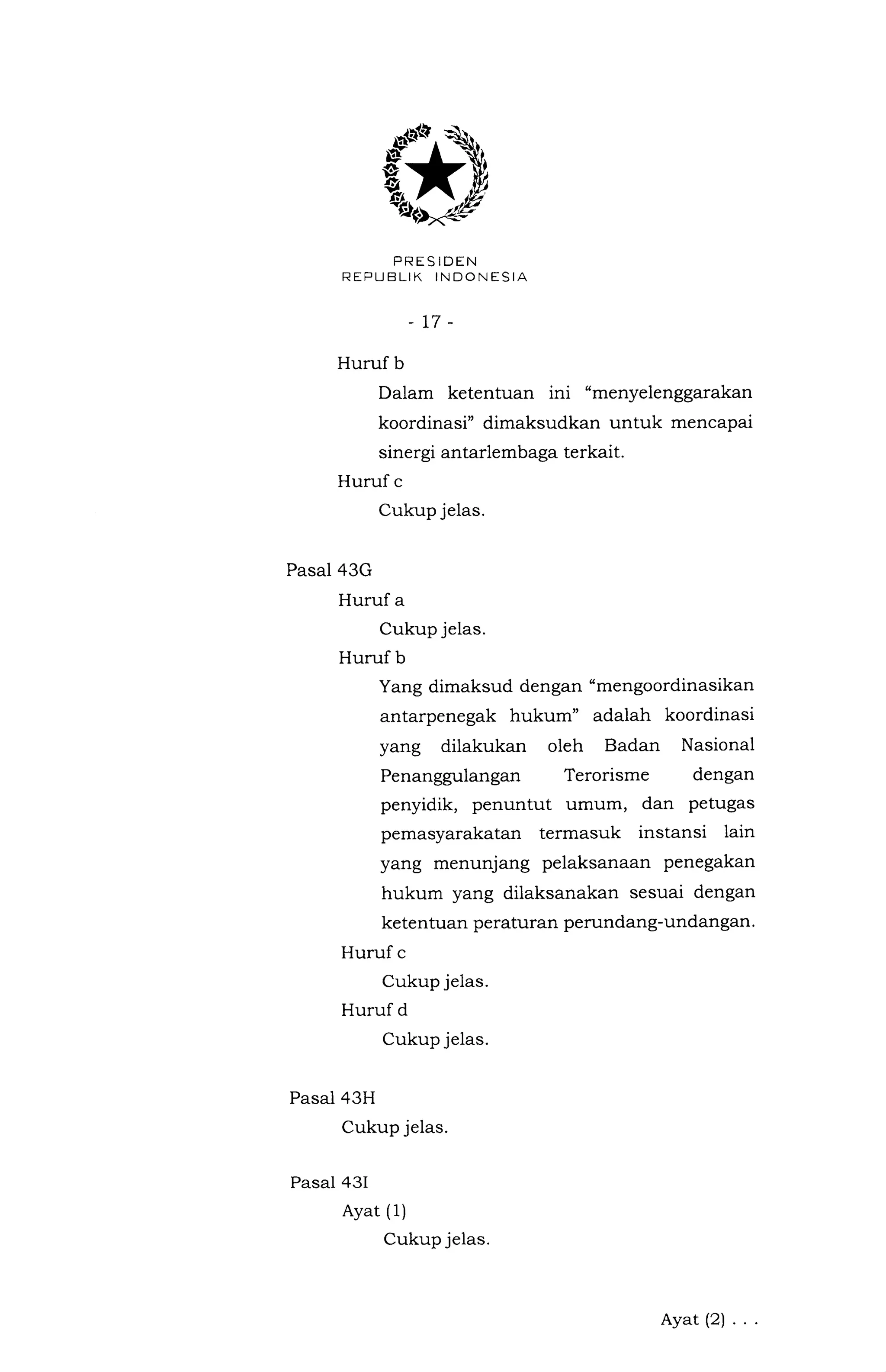 Undang-Undang (UU) No 5 Tahun 2018 tentang Pemberantasan Tindak Pidana Terorisme | PDF