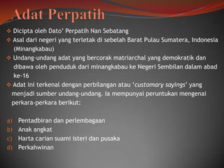 Undang undang adat | PPTX