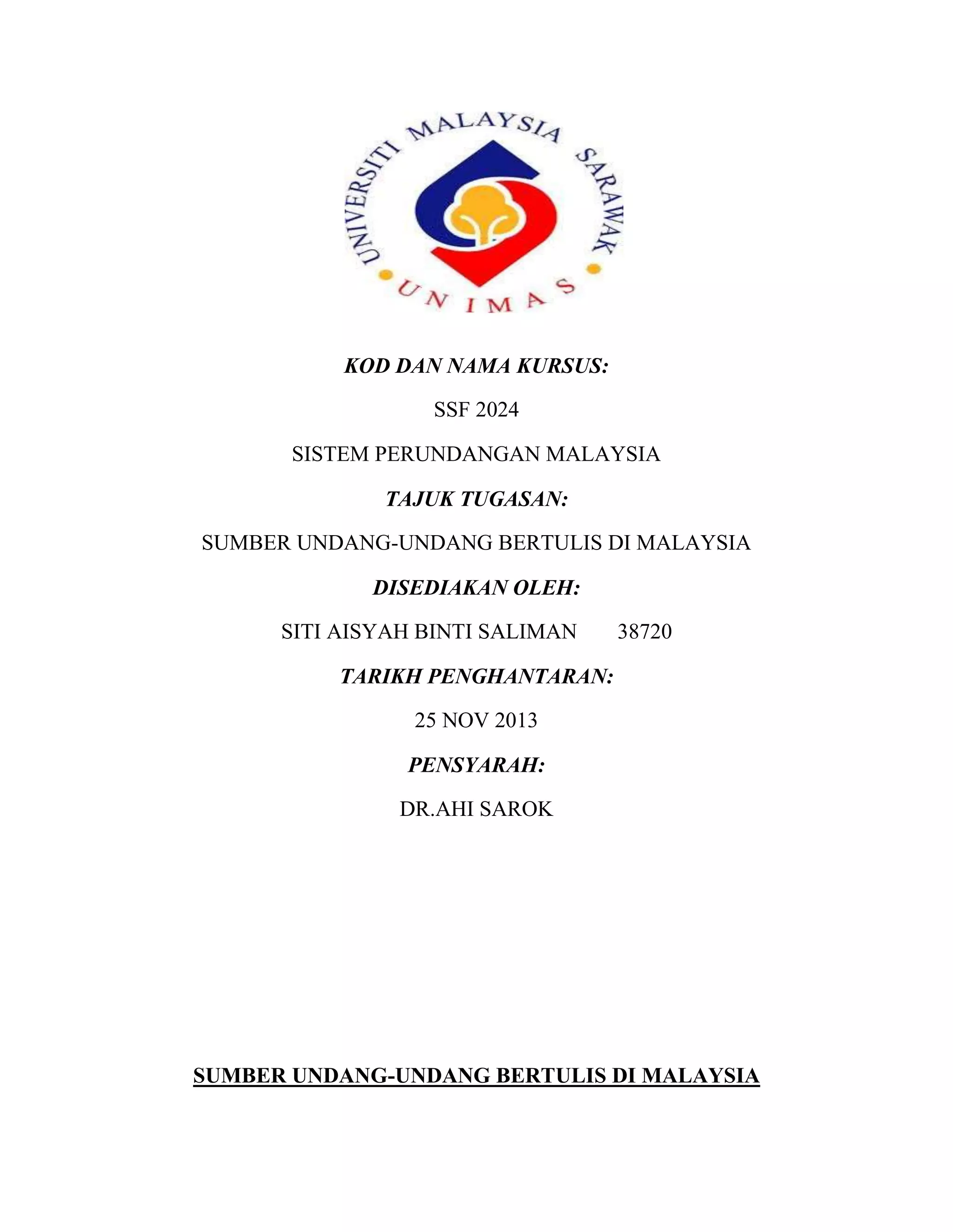 Undang undang bertulis | DOCX