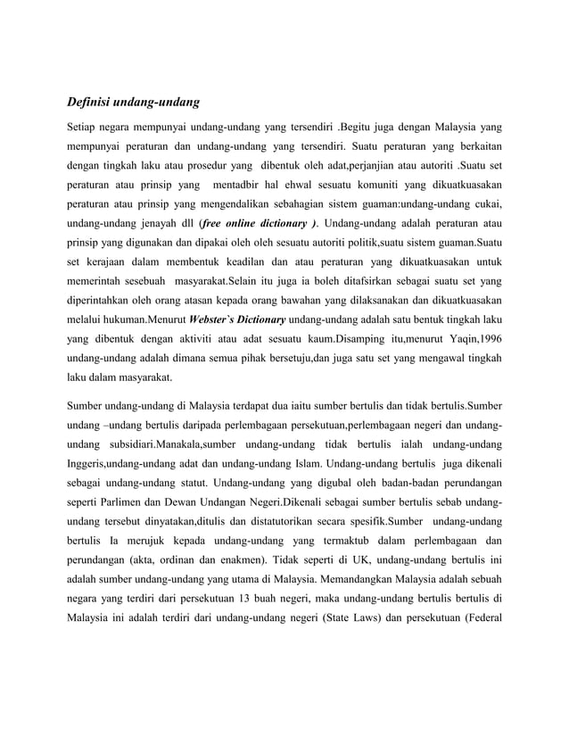 Undang undang bertulis | DOCX