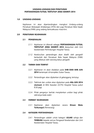 Undang undang futsal dan borang | DOCX