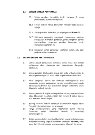 Undang undang futsal dan borang | DOCX