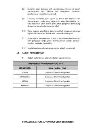 Undang undang futsal dan borang | DOCX