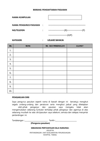 Undang undang futsal dan borang | DOCX