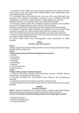 Undang undang narkotika 2009 AKPER MUNA | PDF