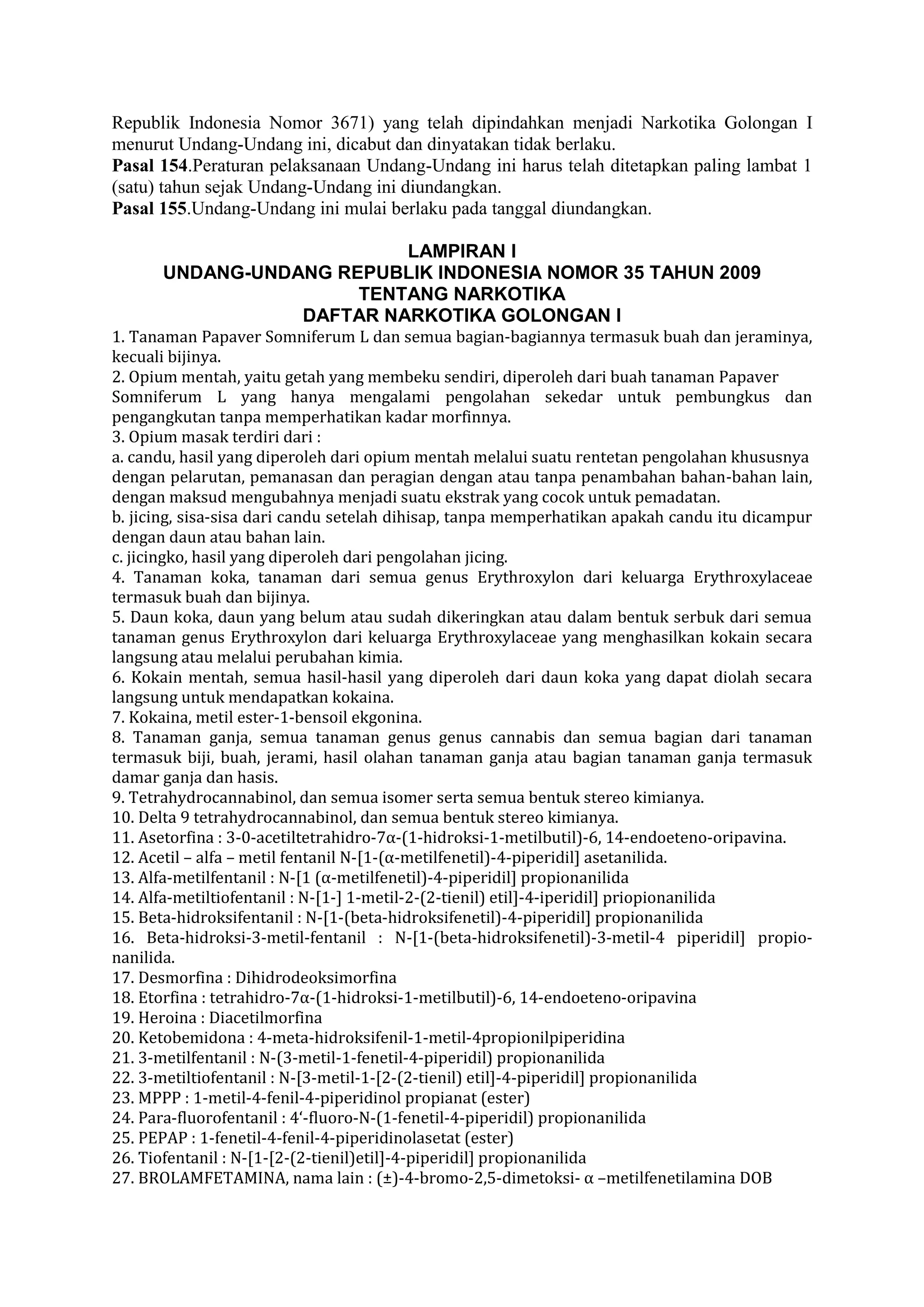 Undang undang narkotika 2009 | PDF