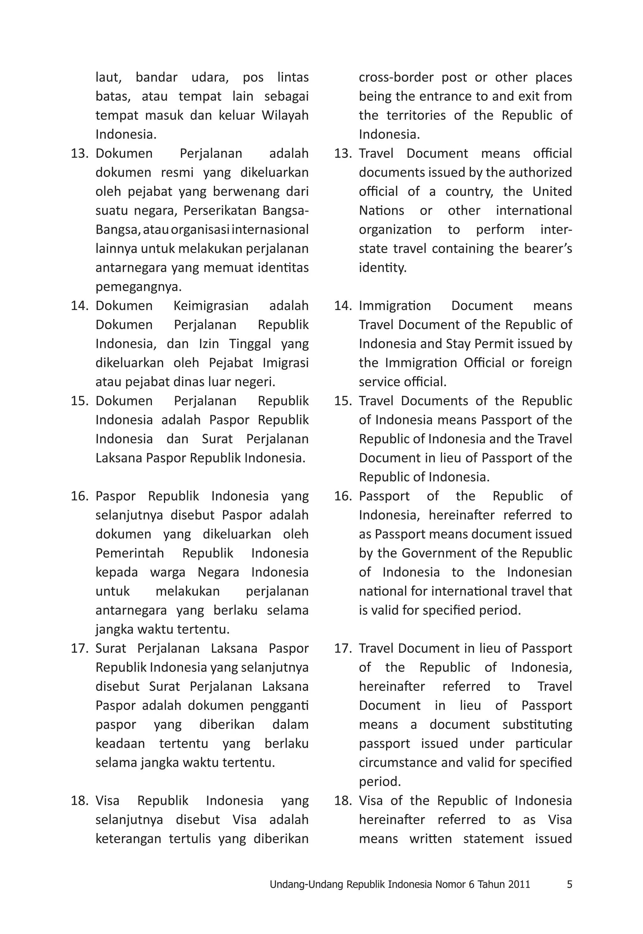 Undang Undang Nomor 6 Tahun 2011 | PDF