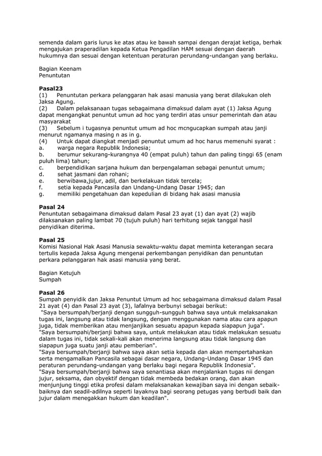 Undang undang no 26 tahun 2000 | PDF