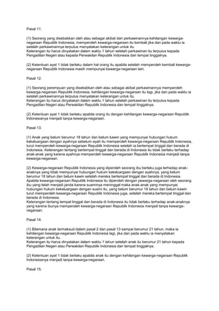 Undang undang no 62 tahun 1958 tentang kewarganegaraan | PDF