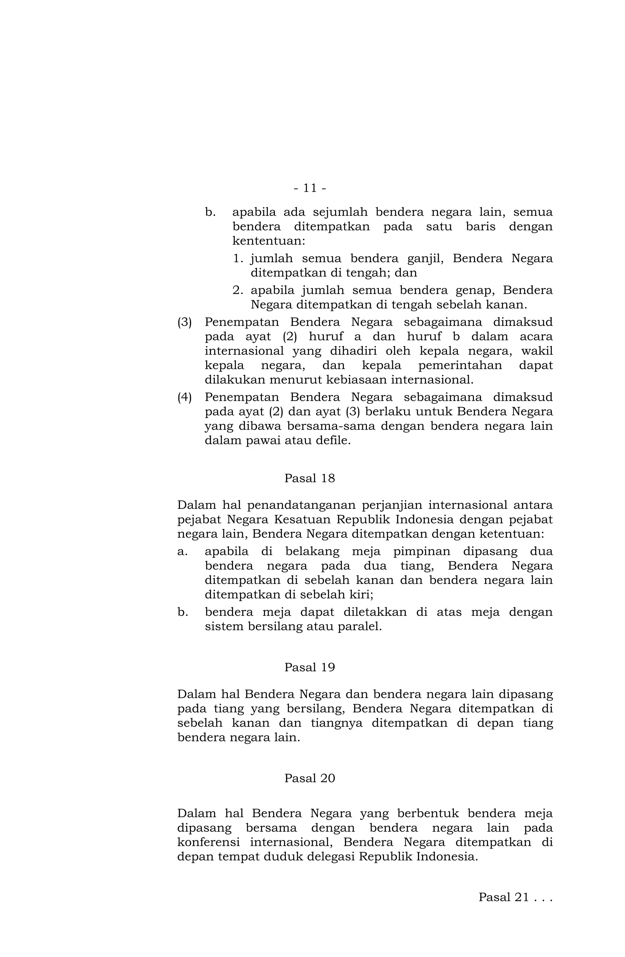 Undang-undang Republik Indonesia No. 024 Tahun 2009 tentang Bendera ...