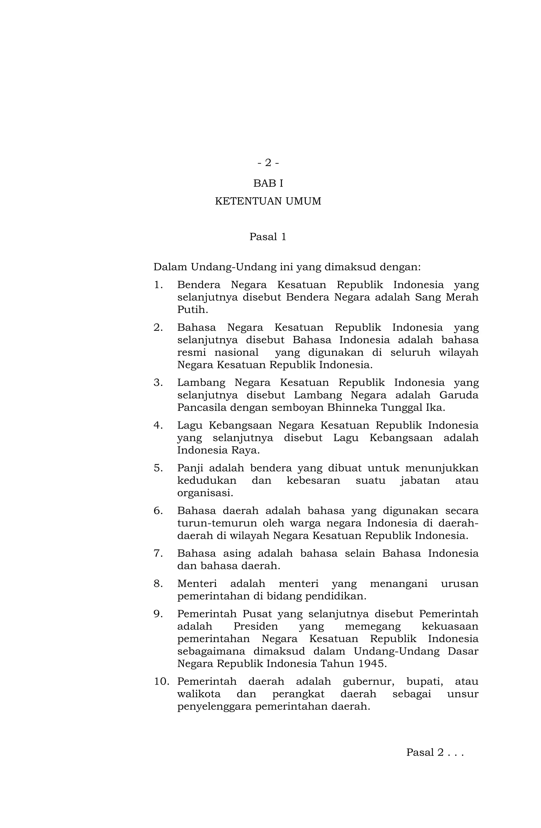Undang-undang Republik Indonesia No. 024 Tahun 2009 tentang Bendera ...