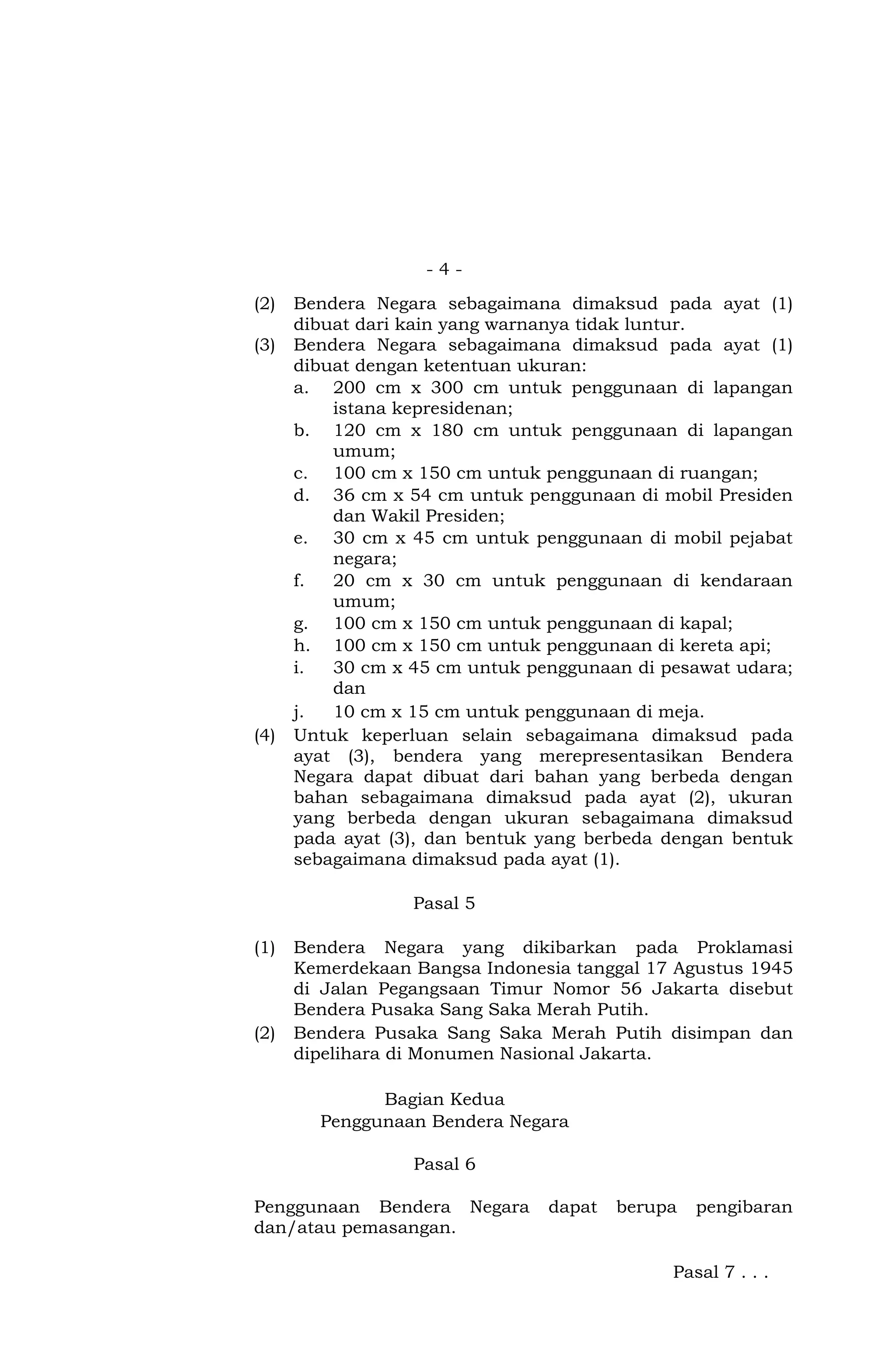 Undang-undang Republik Indonesia No. 024 Tahun 2009 tentang Bendera ...