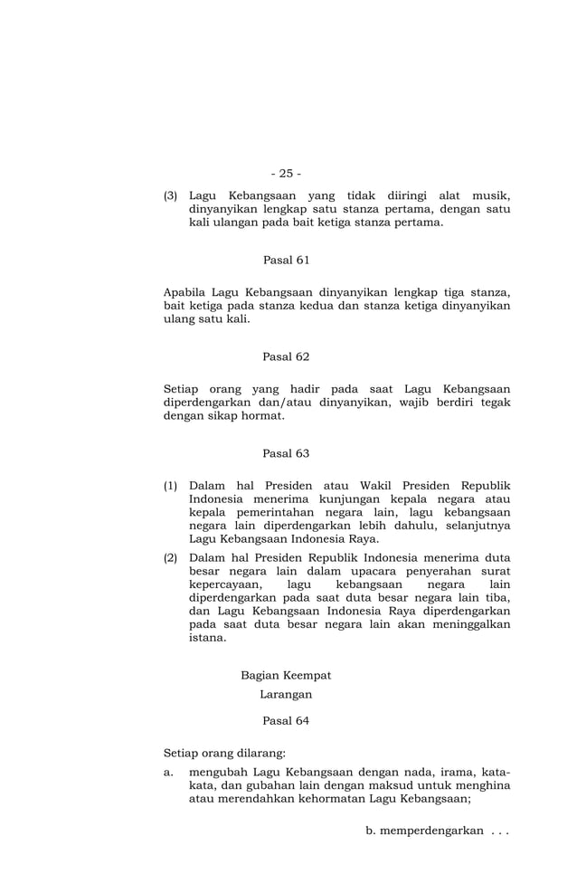 Undang-undang Republik Indonesia No. 024 Tahun 2009 tentang Bendera ...