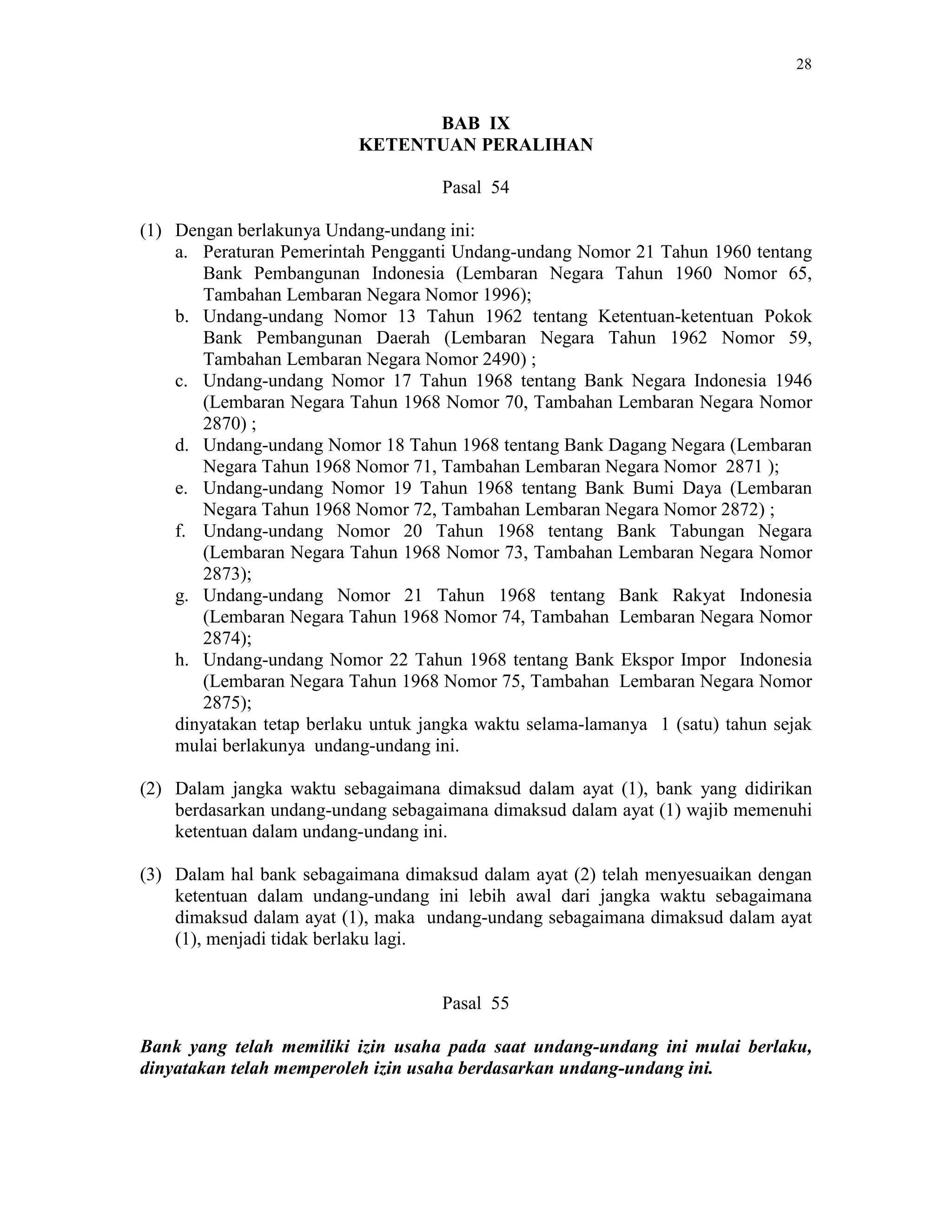 Undang undang republik indonesia nomor 7 tahun 1992 | PDF