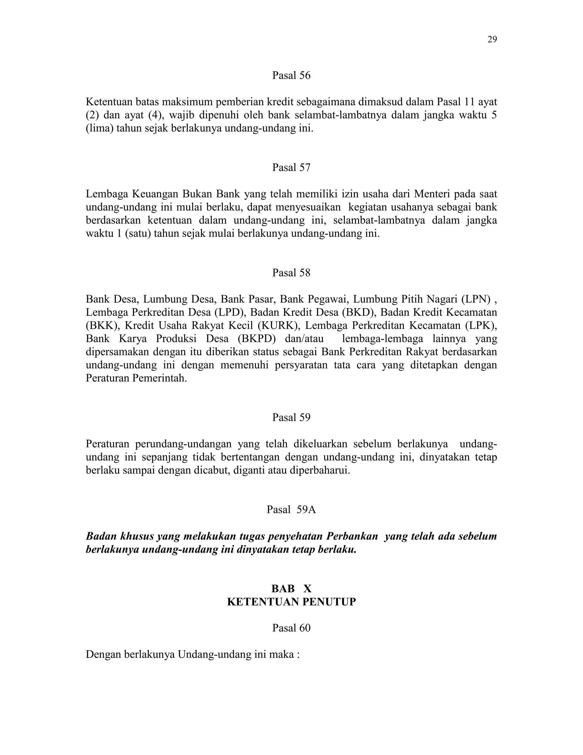 Undang undang republik indonesia nomor 7 tahun 1992 | PDF