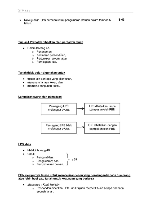 Undang-undang Tanah - Lesen Pendudukan Sementara atau Temporary Occupational License | DOCX