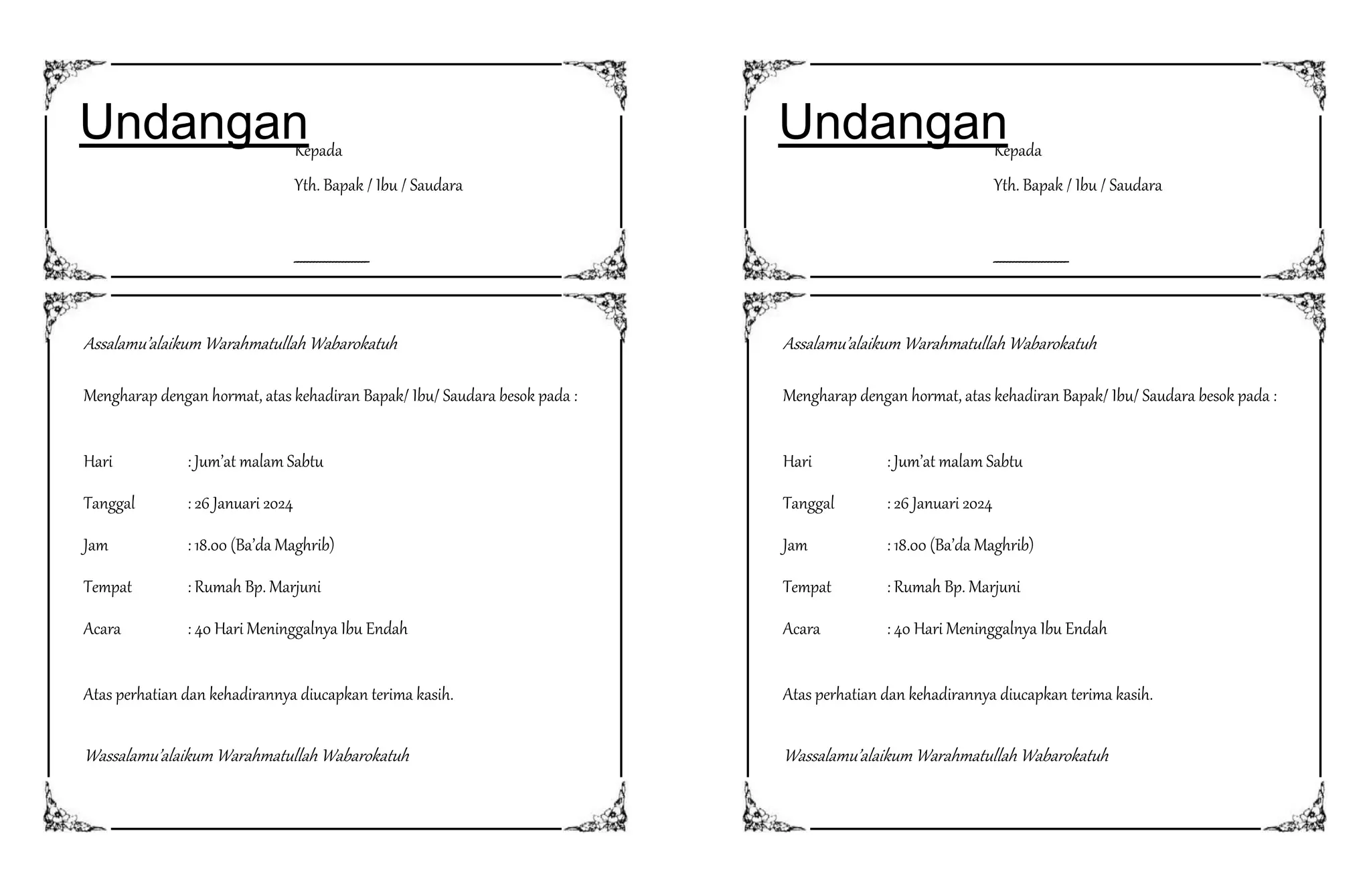 Undangan 40 Hari Jadi 2 dalam word .docx