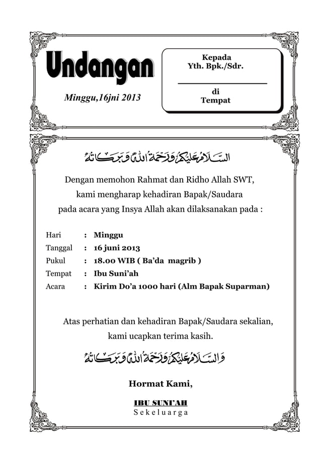 Undangan a4 1 lembar | DOC