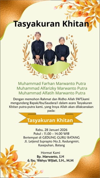 undangan digital khitan Putra Bp. Marwanto S.H. | PPTX