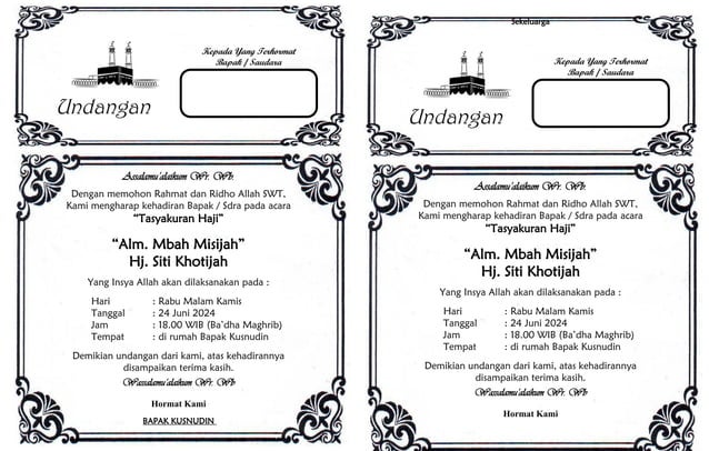 ini adalah beberapa template undangan yang bisa di edit | DOCX