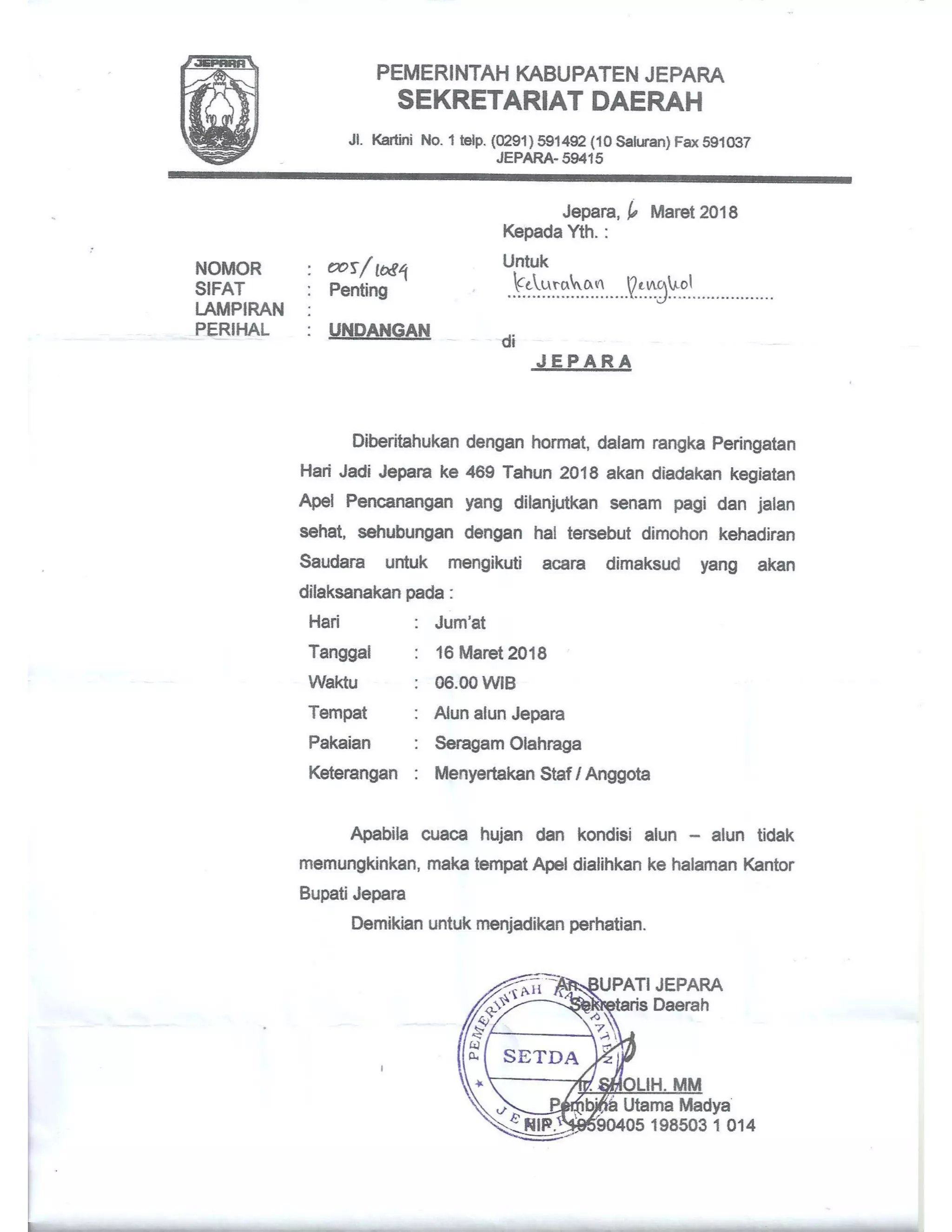 Undangan hari jadi jepara | PDF