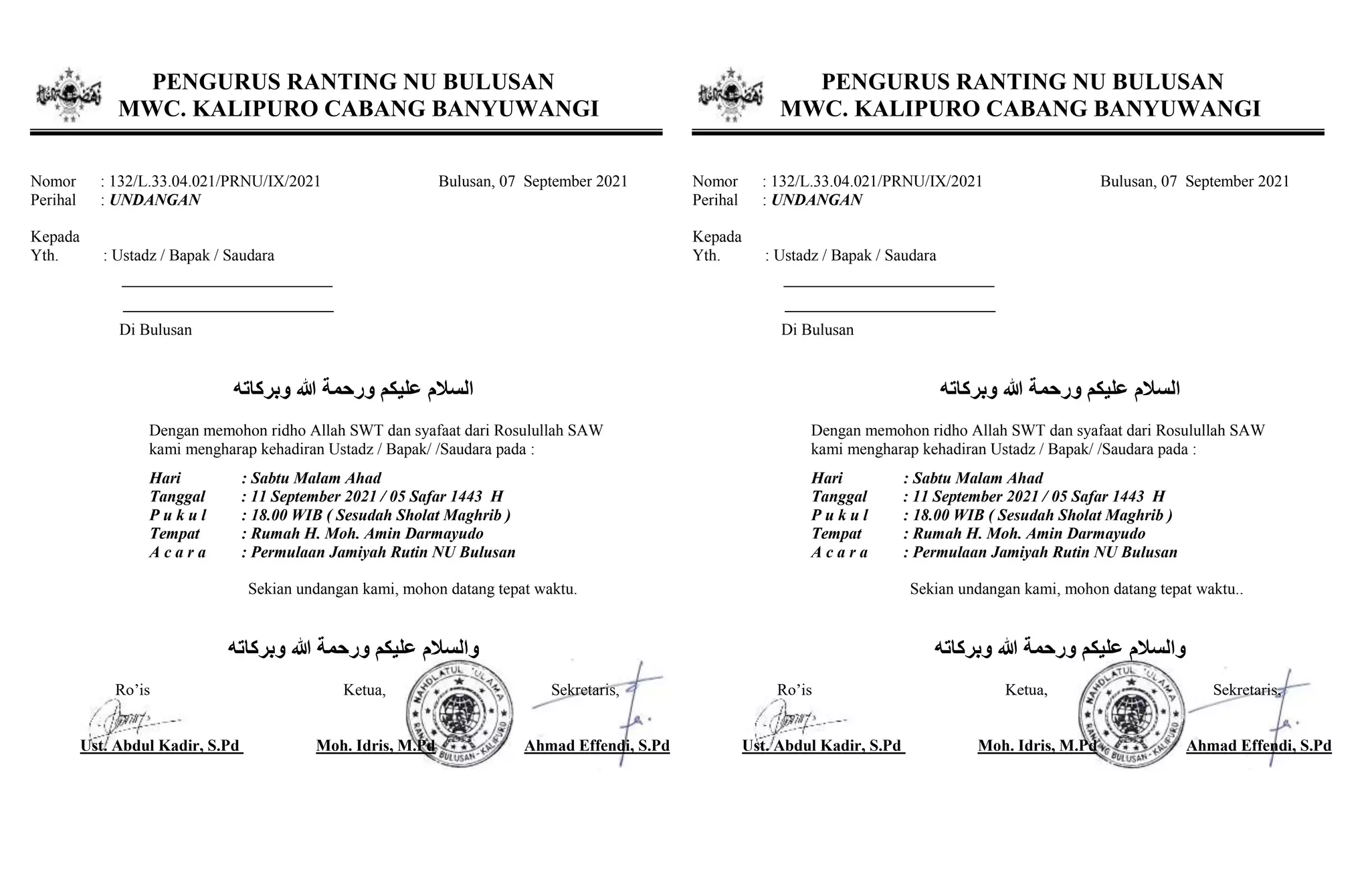 Undangan Jamiyah NU - Pak Idris.doc