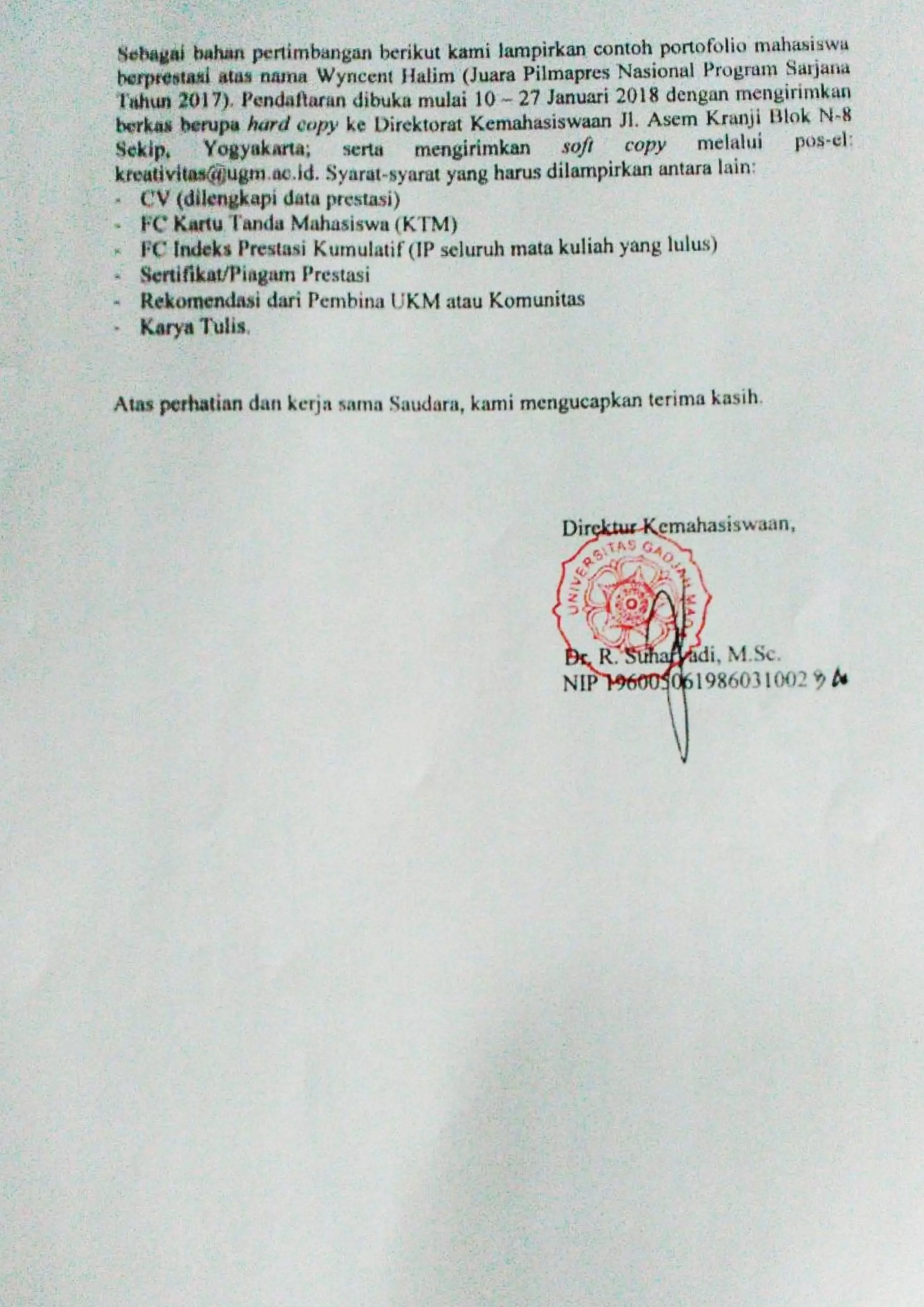 Undangan mapres ukm | PDF