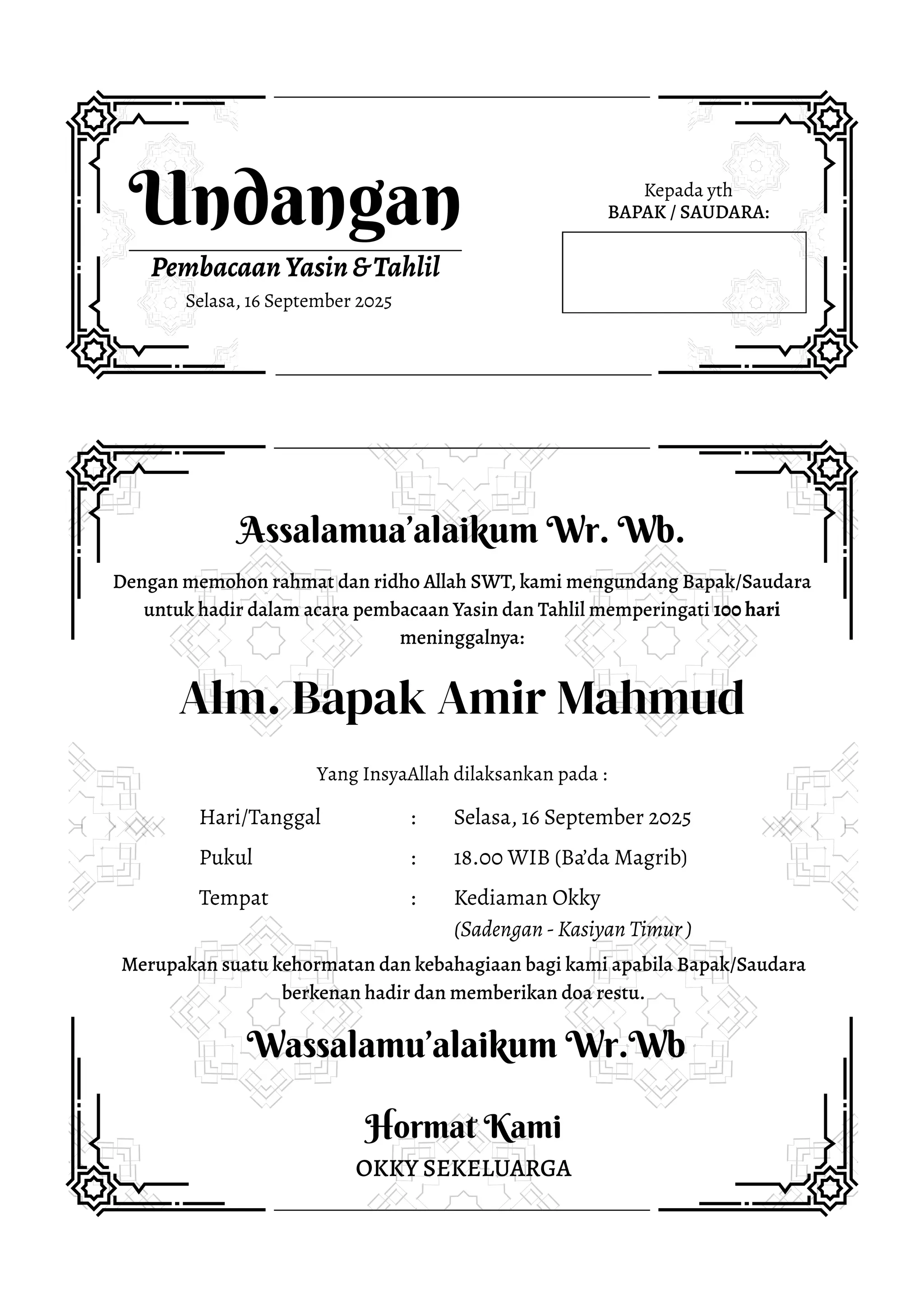 Contoh Undangan acara 100 hari almarhum.pdf