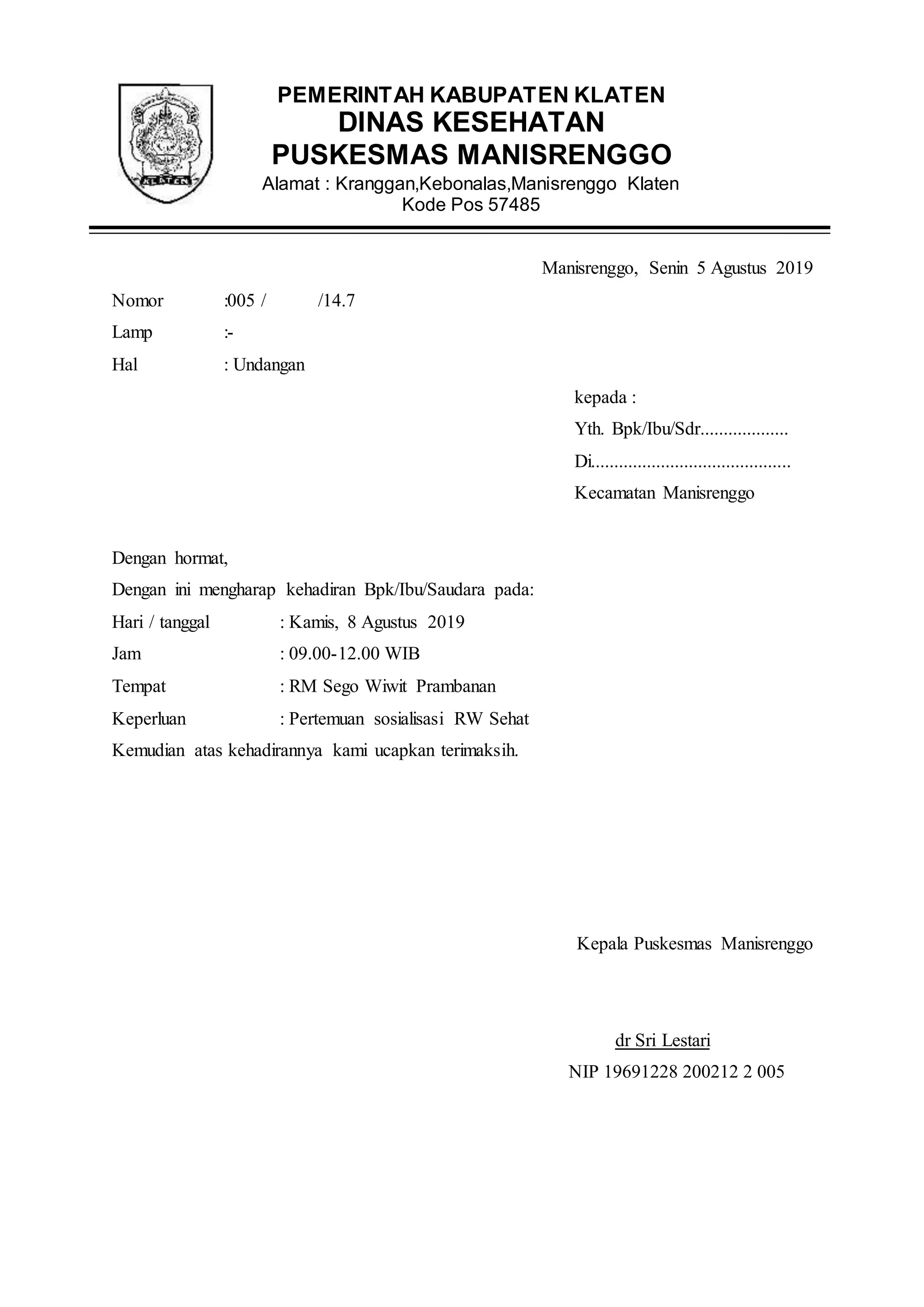 Undangan rapat | PDF