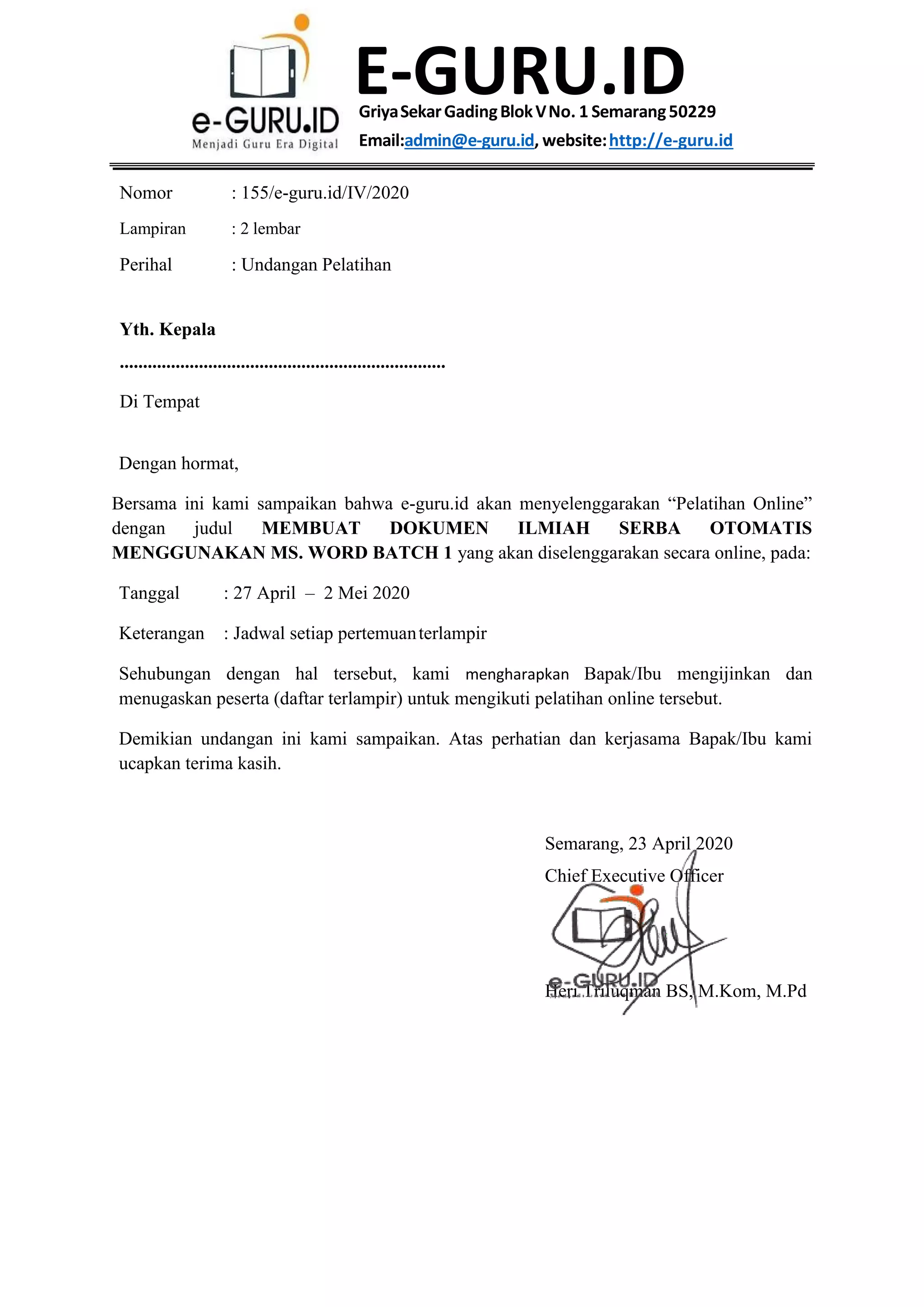 Undangan word instansi | PDF