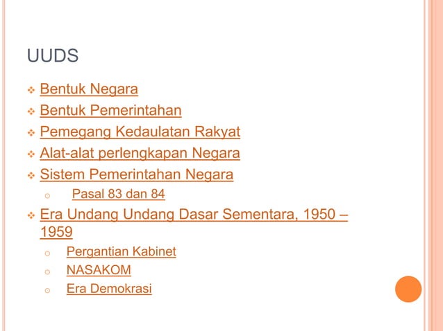 Undang undang dasar sementara (uuds) | PPTX