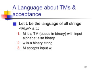 Undecidability of Turing Machine in theory of Computation | PPTX