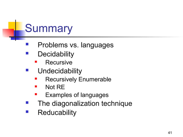 Formal Languages of Automata theory: Undecidability | PPT