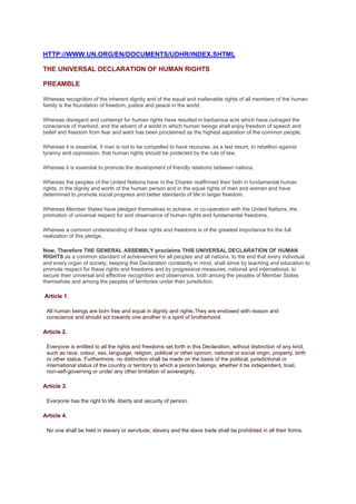 Un declaration of human rights | PDF | Marriage and Civil Unions ...