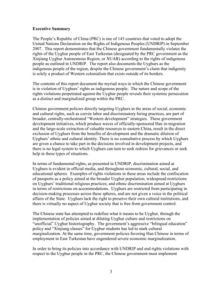 Un declaration on the rights of indigenous people and the uyghurs of ...