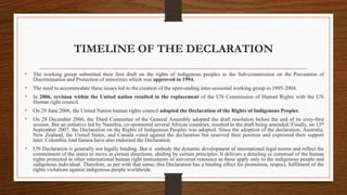 UN declaration on the rights of indigenous peoples, 2007 | PPTX