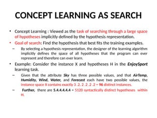 Version space - Concept Learning - Machine learning | PPTX