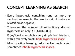 Version space - Concept Learning - Machine learning | PPTX
