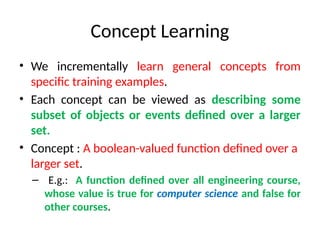 Version space - Concept Learning - Machine learning | PPTX