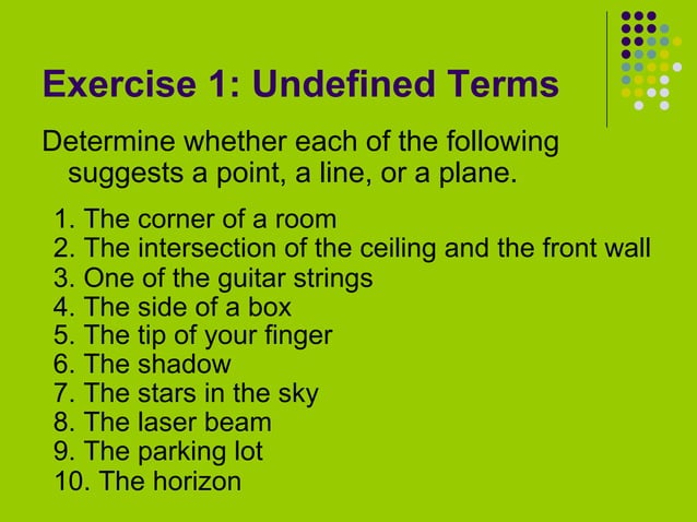 Undefined terms | PPT | Physics | Science