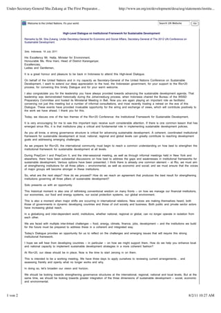 High-Level Dialogue on Institutional Framework for Sustainable Development | PDF