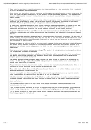 High-Level Dialogue on Institutional Framework for Sustainable Development | PDF