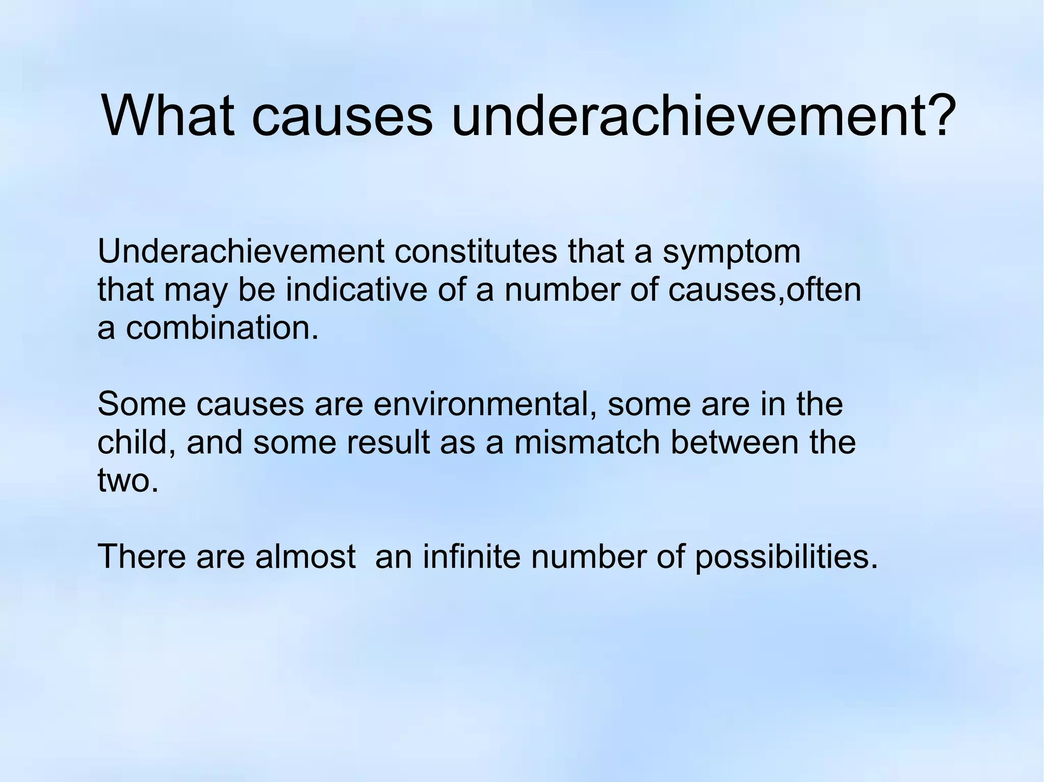 Underachievement in gifted students | ODP