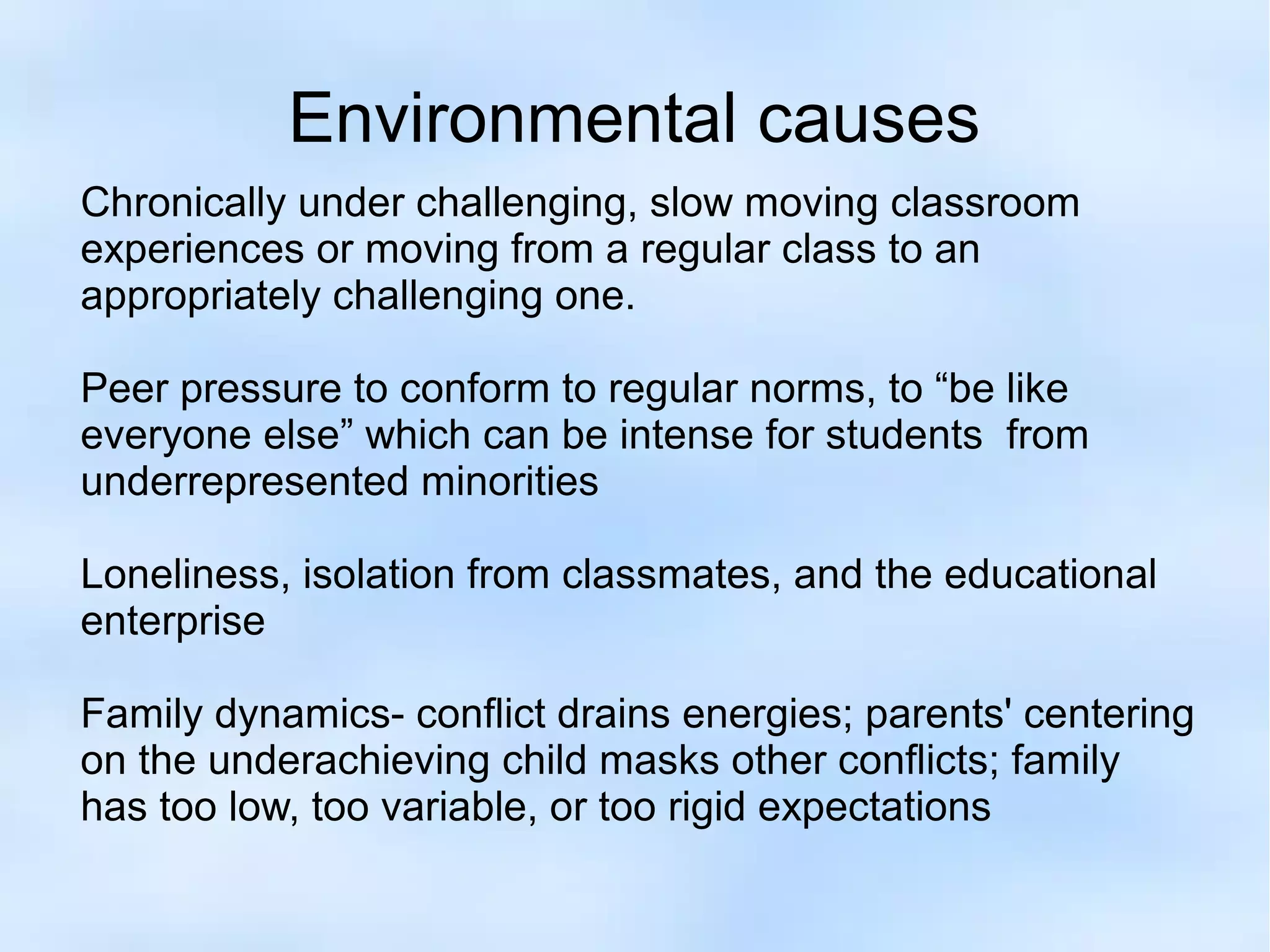 Underachievement in gifted students | ODP