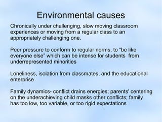 Underachievement in gifted students | ODP