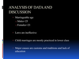 Underage marriages | PPTX